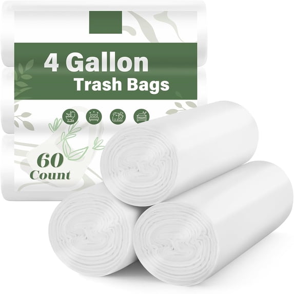 1.2 Gallon Trash Bags, Unscented Strong Small Trash Bags Bathroom ...