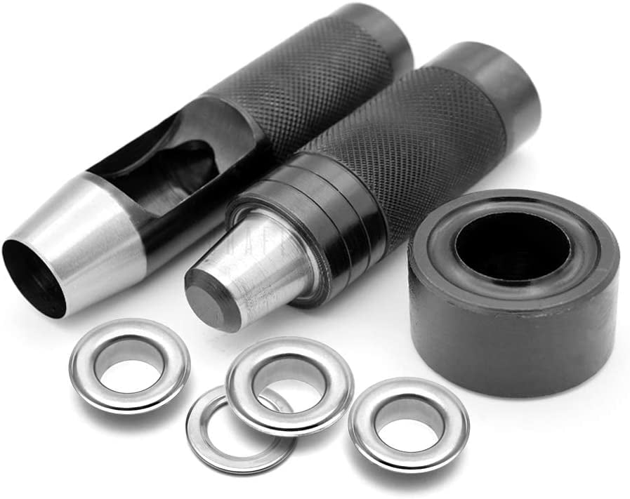 1/2" Grommet Tool Kit Eyelet Setting Tool Grommet Setter Hole Punch ...