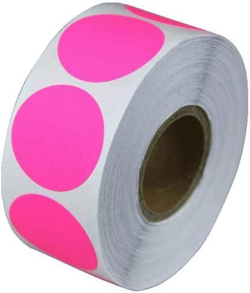 1/2" Half Inch Fluorescent Pink Circle Color Coded Dot Inventory Labels ...