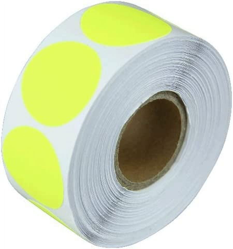 1/2" Half Inch Fluorescent Yellow Circle Color Coded Dot Inventory ...