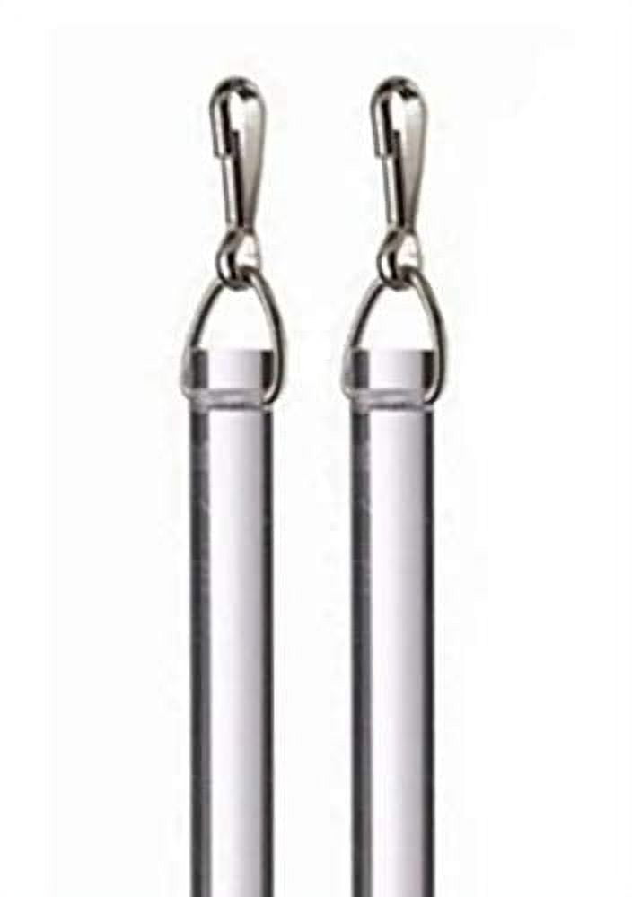 1/2" Heavy Duty Smooth Clear PVC Drapery Baton Curtain Wands with Metal ...