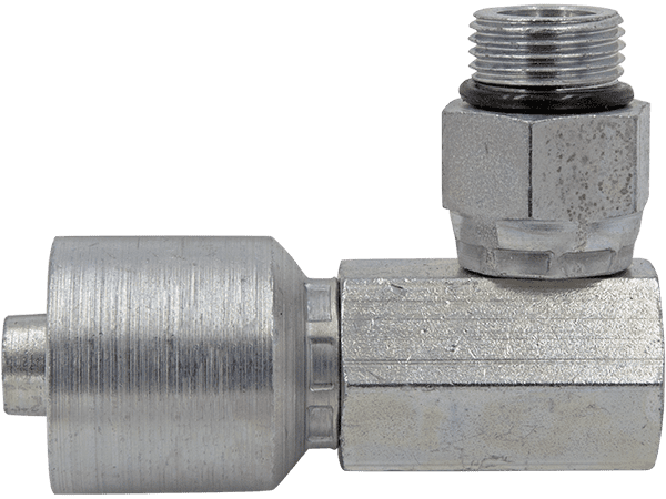 1/2" Hose X 1/2" RA90X Male SAE O-Ring Boss 90° Swivel Hydraulic Crimp ...