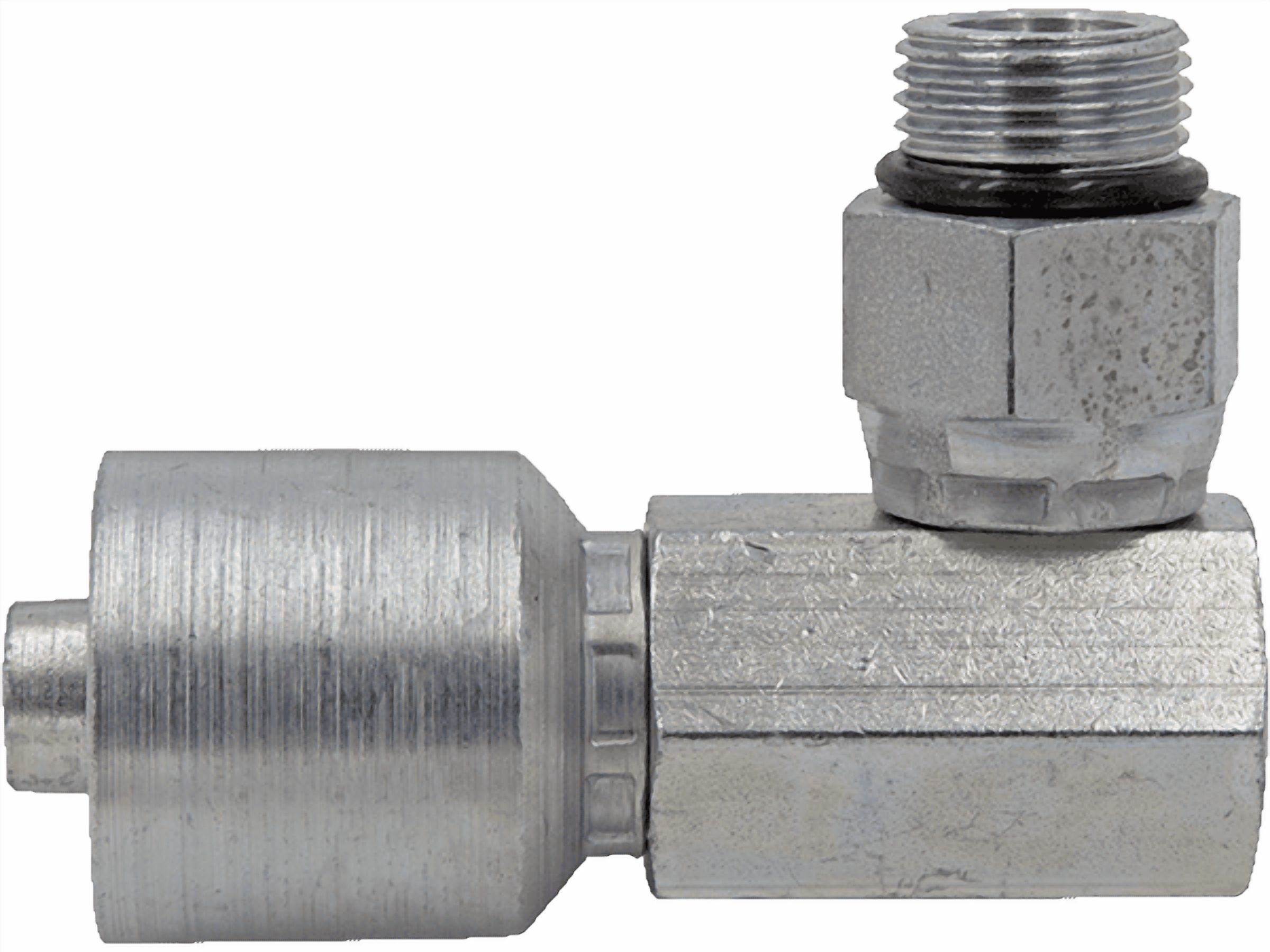1/2" Hose X 1/2" RA90X Male SAE O-Ring Boss 90° Swivel Hydraulic Crimp ...