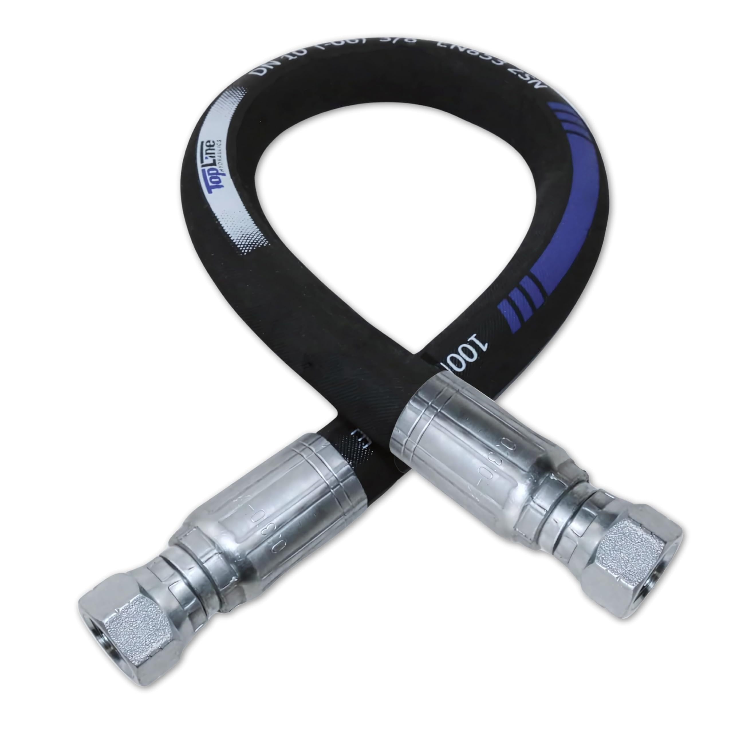 1/2" Hydraulic Hose Assembly 18 Inches – Female JIC x Female JIC, 5,220 ...