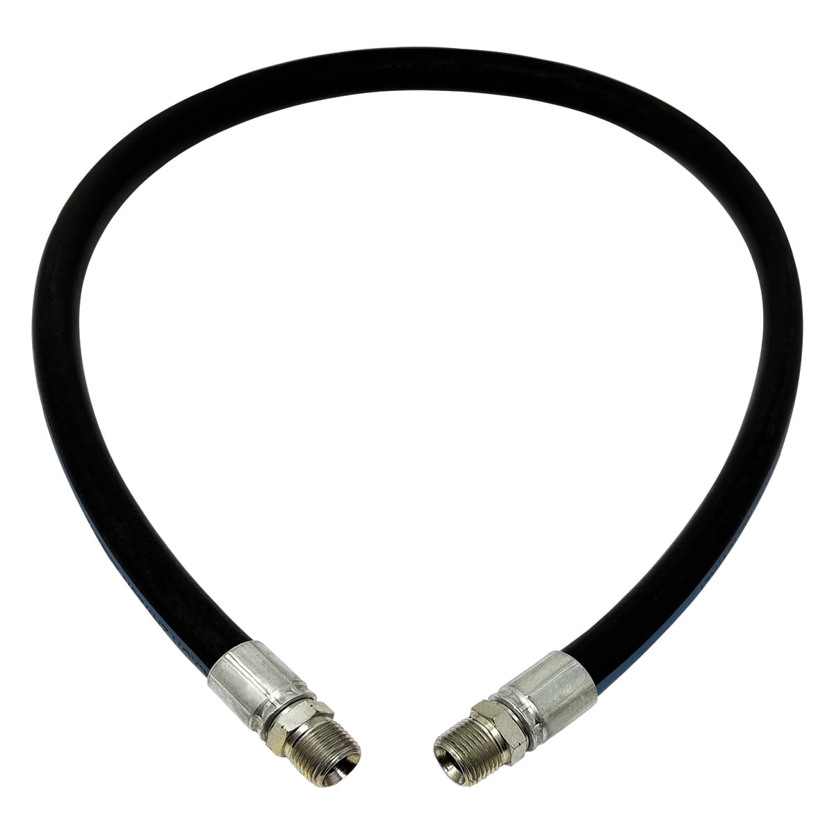 1/2" Hydraulic Hose Assembly, Double Wire Braid, Male NPT Straight x ...