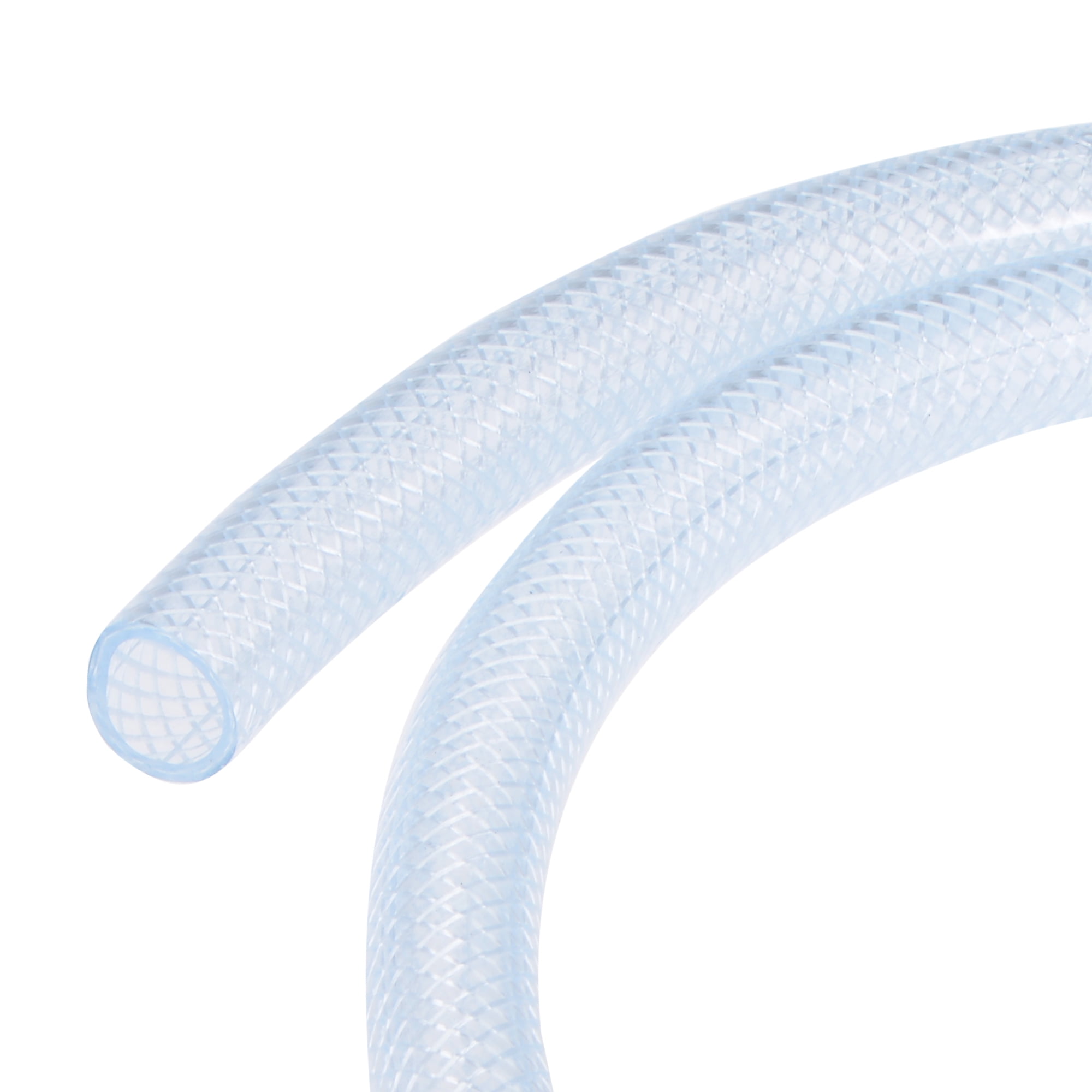 1/2" ID 6.6ft Transparent Braided Reinforced PVC Tubing High Pressure ...