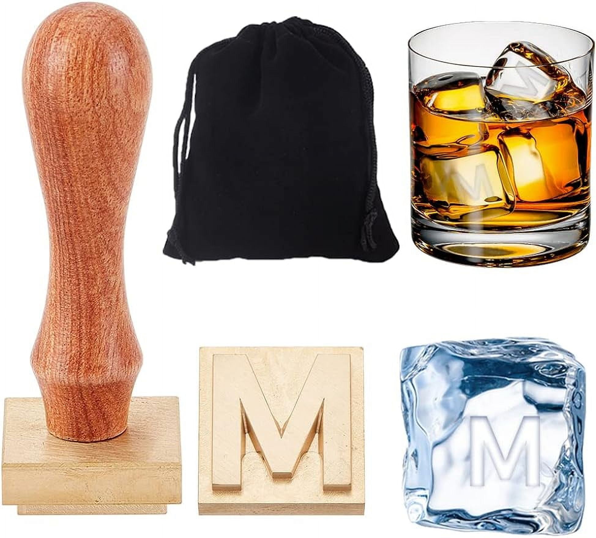 1.2" Ice Stamp Letter M Ice Cube Stamp Brass Ice Branding Stamp ...