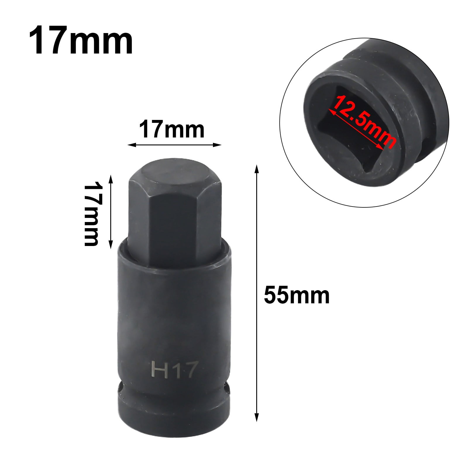 1/2 Impact Socket Wrench Adapter Hex Head Socket Ratchet Wrench Adapter ...