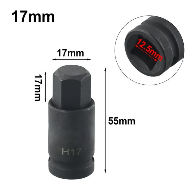 1/2 Impact Socket Wrench Adapter Hex Head Socket Ratchet Wrench Adapter ...