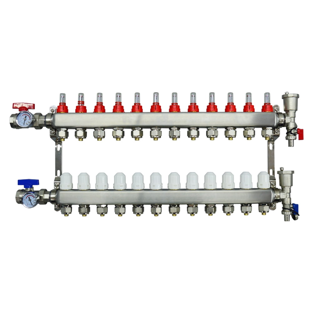 1/2 Inch 12-Branch PEX Radiant Floor Heating Manifold Set Radiant ...