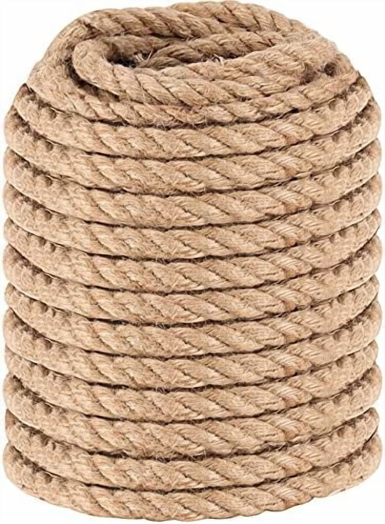 1/2 Inch 164 Feet Natural Jute Rope, 12mm Thick Twisted Hemp Twine ...