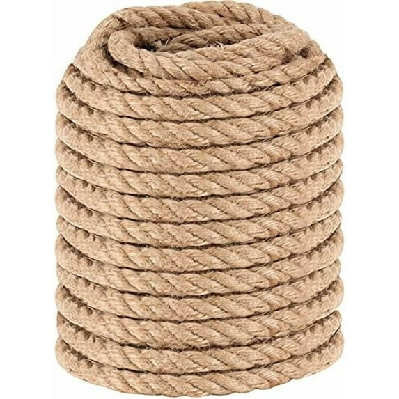 1/2 Inch 164 Feet Natural Jute Rope, 12mm Thick Twisted Hemp Twine ...