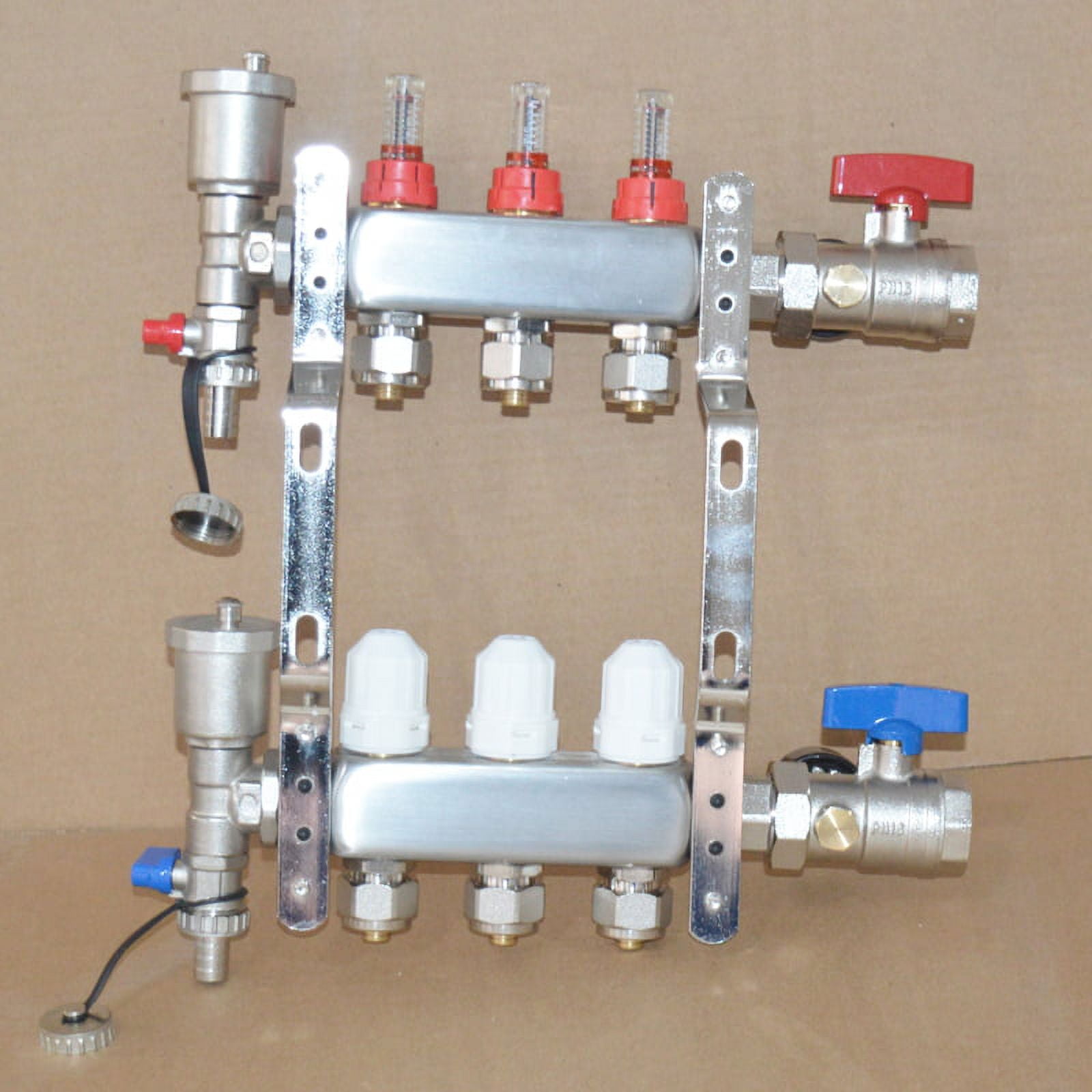 1/2 Inch 3-Branch PEX Radiant Floor Heating Manifold Set Radiant ...