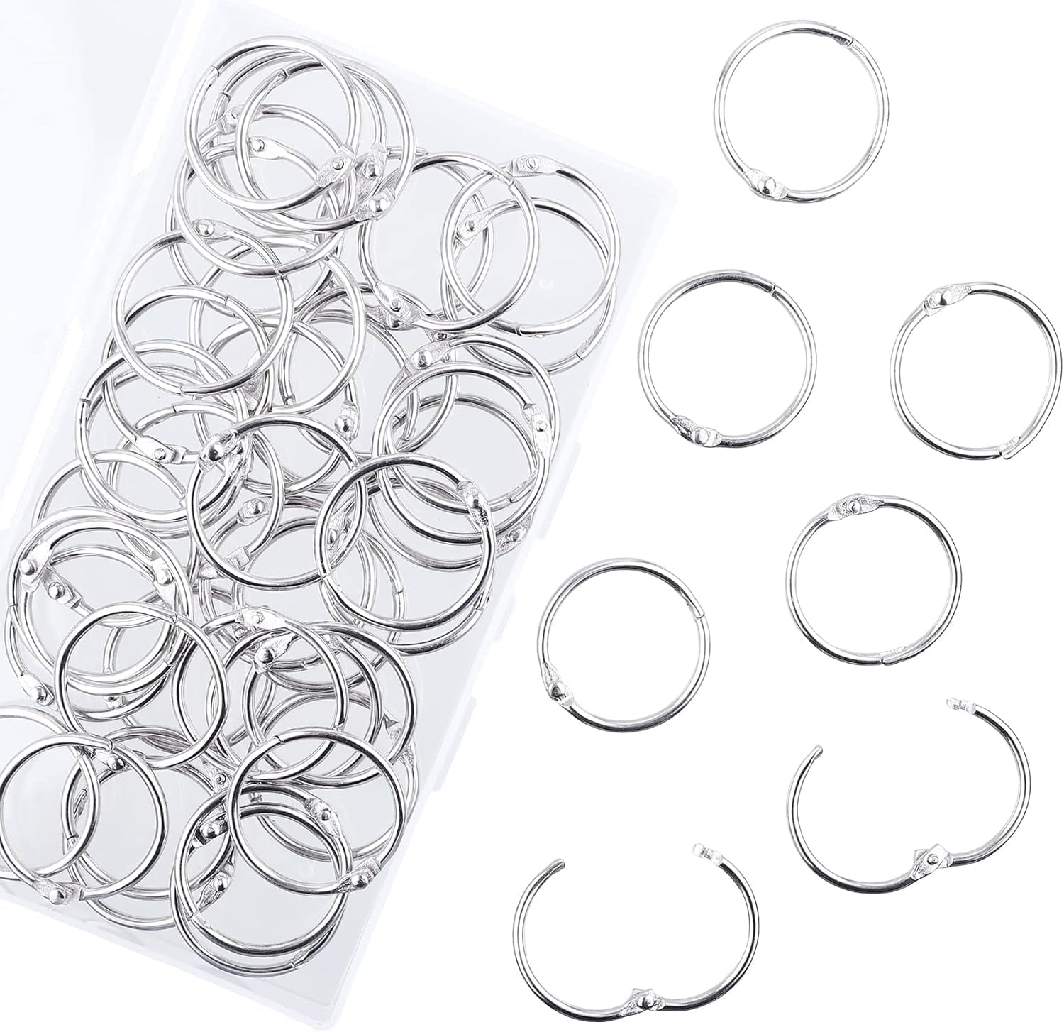 1.2 Inch (50 Pack) Loose Leaf Binder Rings, Metal Office Book Rings ...