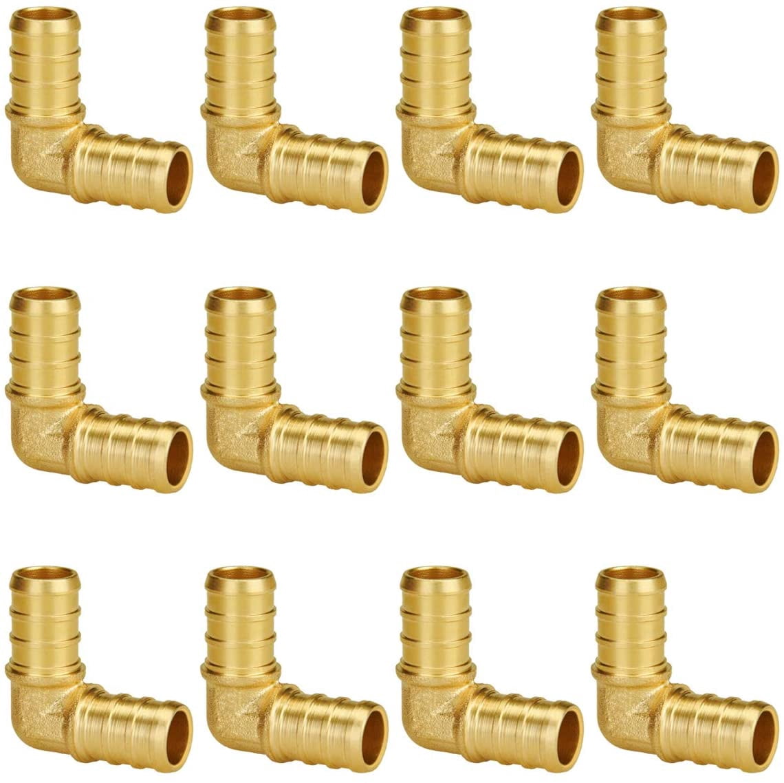 1/2 Inch 90 Degree Elbow PEX Fittings No Lead Brass Crimp for PEX Pipe ...
