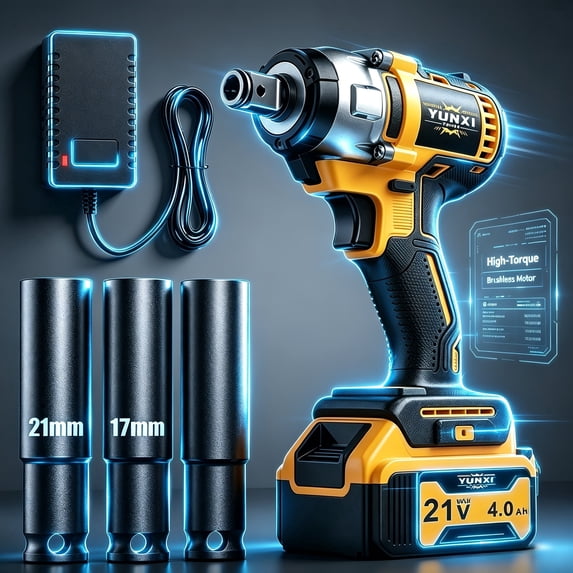 Brushless Cordless Impact Wrench, High Torque Impact Gun with Variable ...