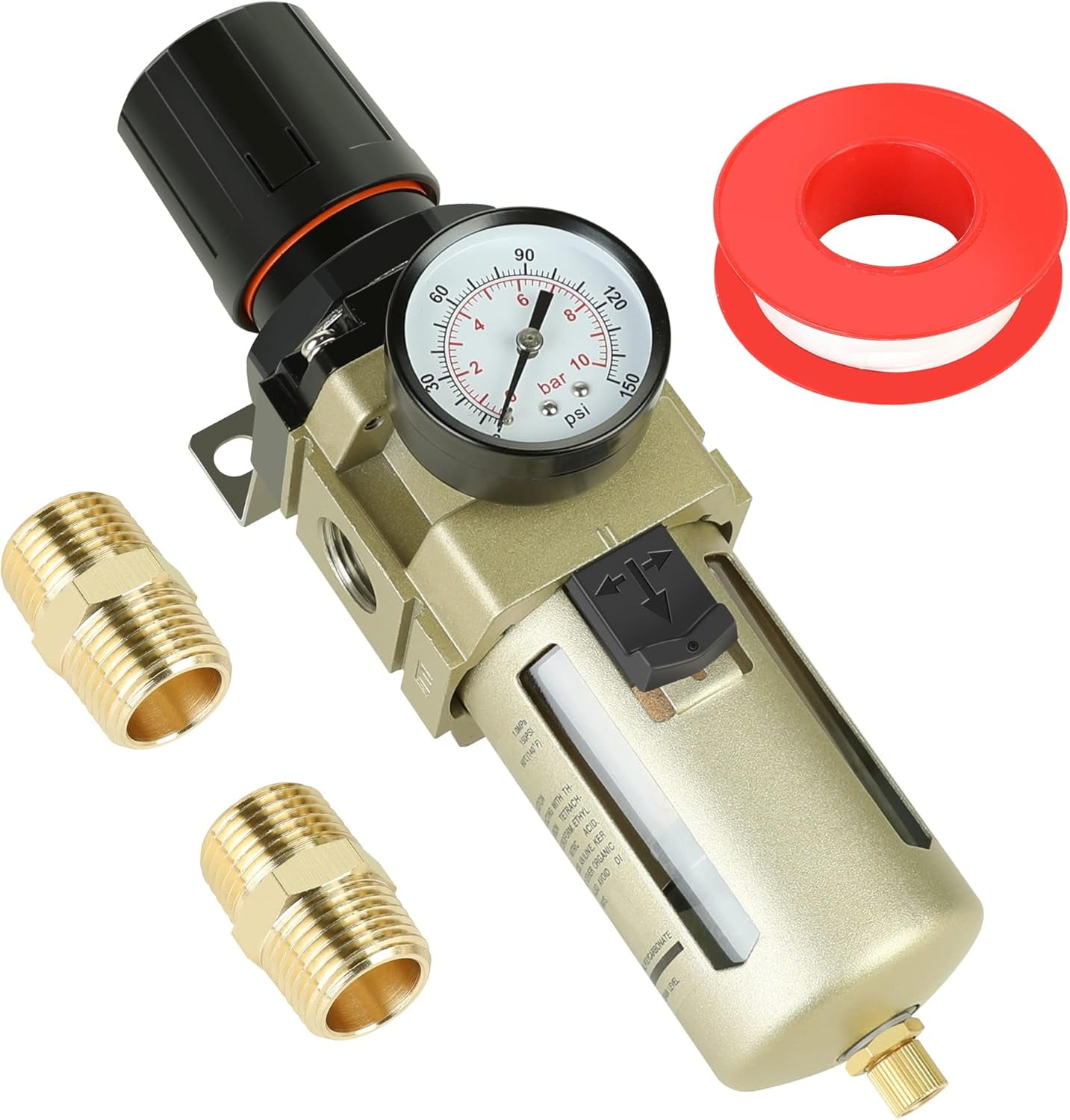 1/2 Inch Compressed Filter Regulator Combo, Air Compressor Water Oil ...