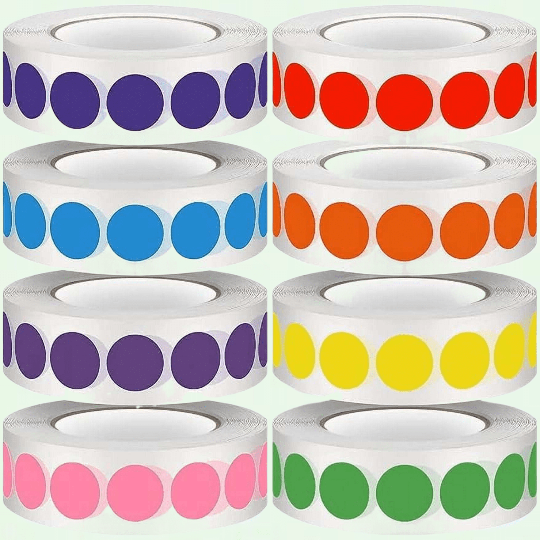 1/2 Inch Dot Sticker Color Coded Label Stickers, 8000 Pieces, 8 Colors ...