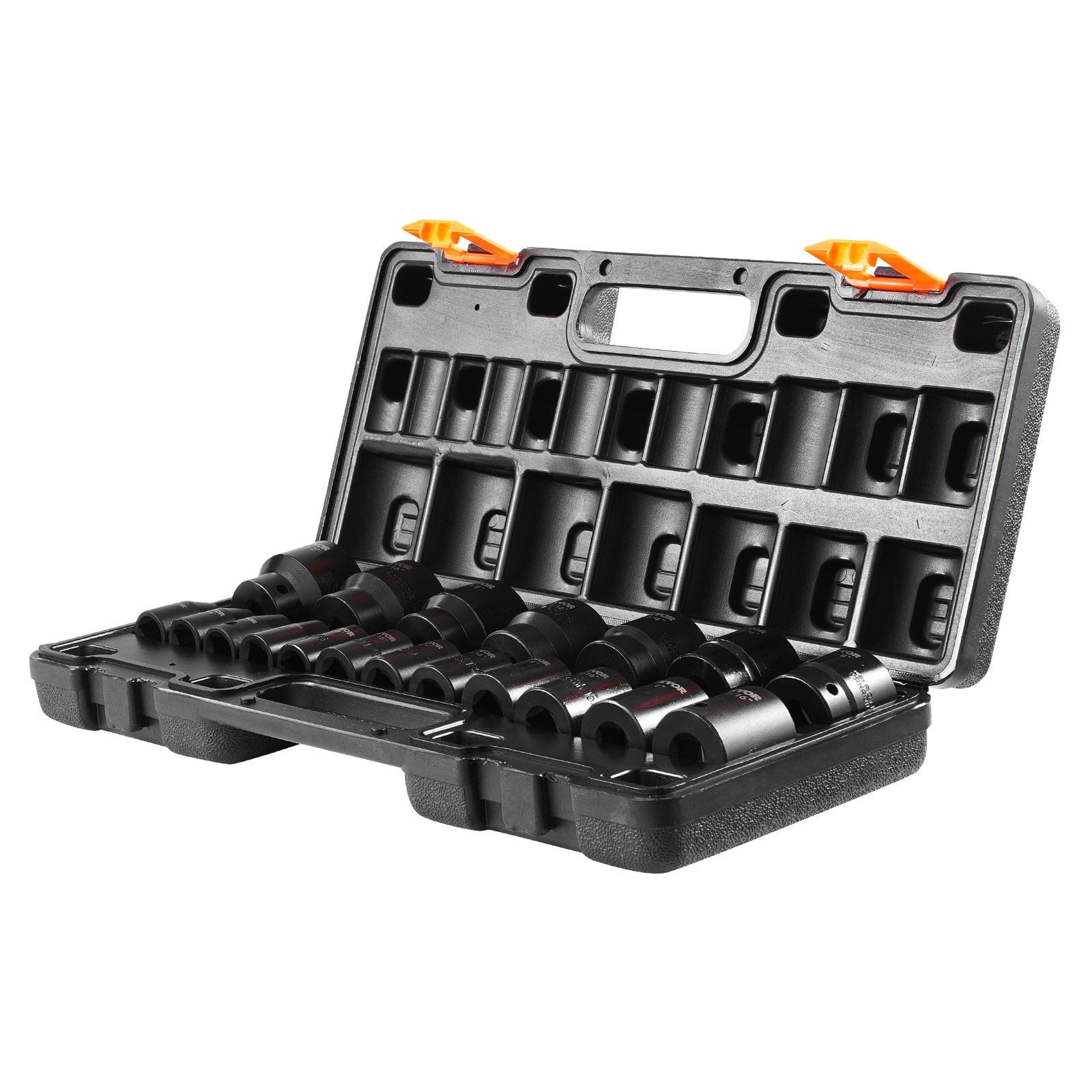 1/2 Inch Drive 19-Piece SAE Impact Socket Set, 6-Point Hex Sockets (3/8 ...