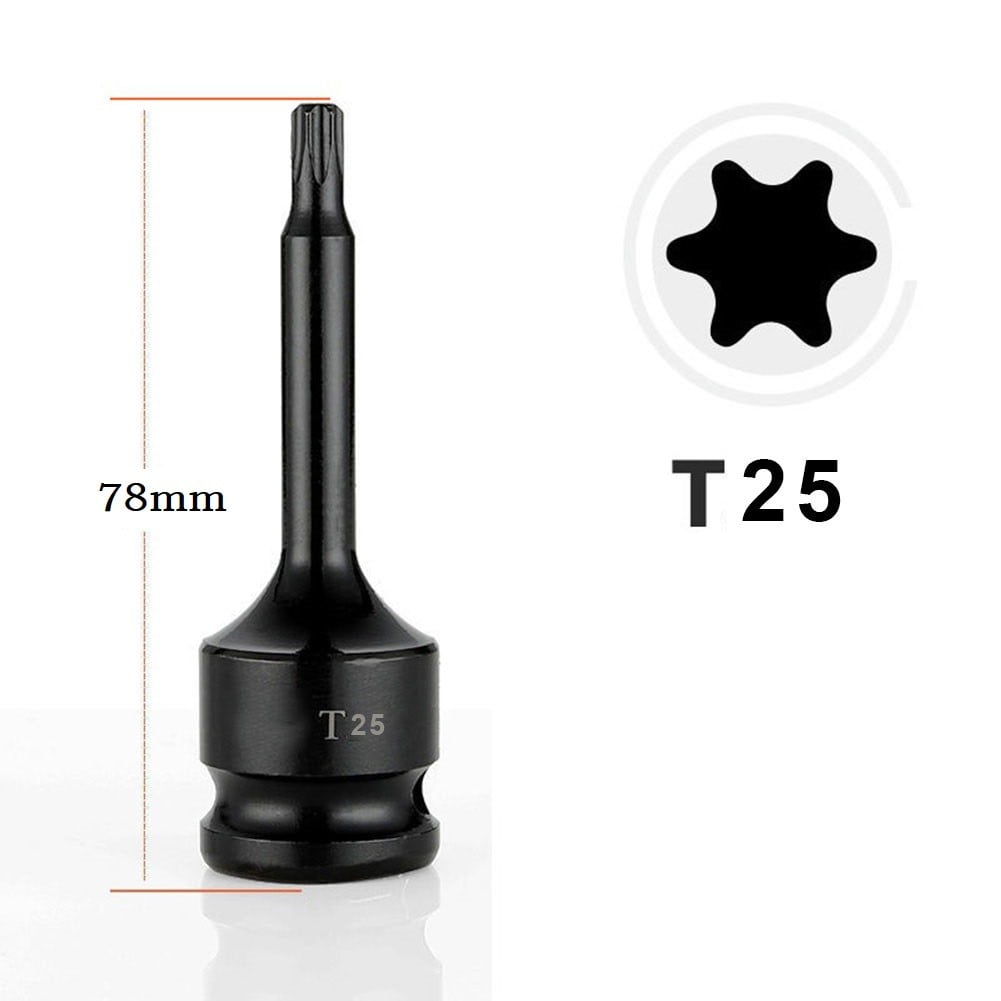 1/2 Inch Drive Hex Socket Adapter For Torx Screwdriver Bit T20 T40 T30 ...