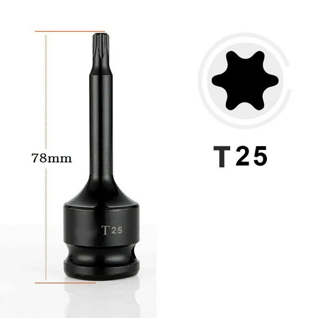 1/2 Inch Drive Hex Socket Adapter For Torx Screwdriver Bit T20 T40 T30 T100 Wrench Tool Black ...