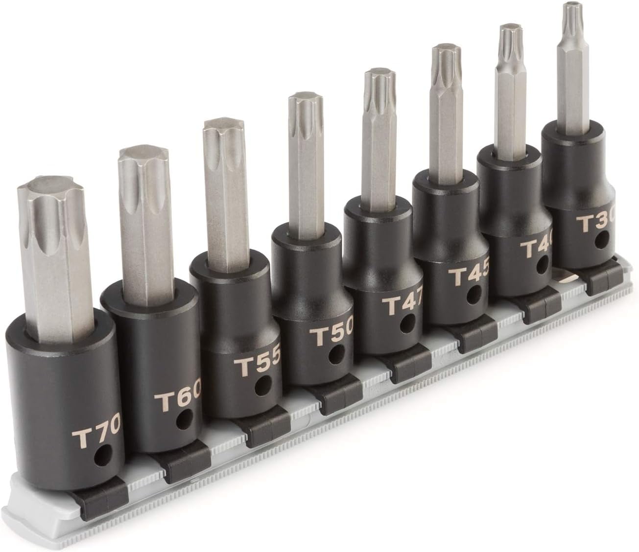 1/2 Inch Drive Impact Bit Socket Set with Rail, 8- (T30-T70) | SIB92102 ...