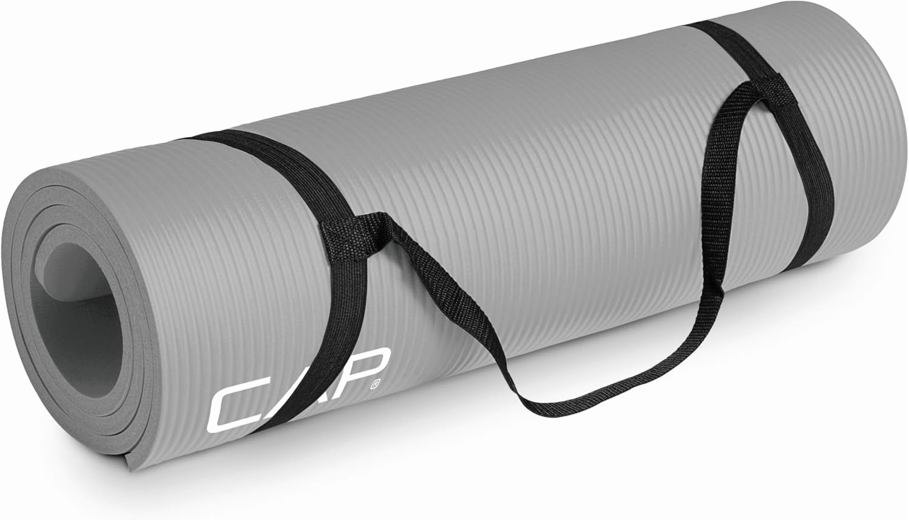 1/2-Inch High Density Exercise Yoga Mat with Strap | Multiple Options ...