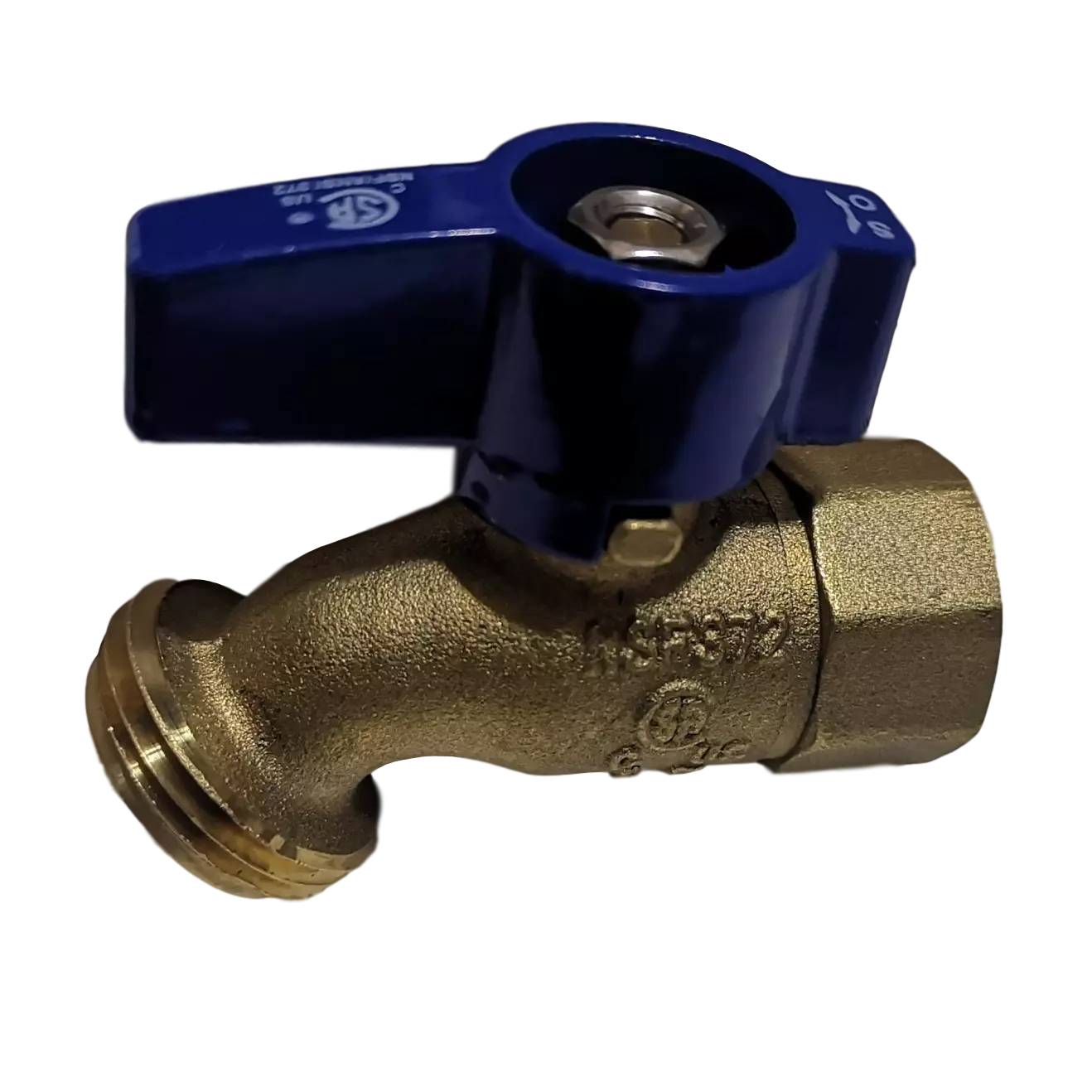1/2 Inch Lead-Free Brass Female Threaded Hose Bibb Valve - 125 PSI ...
