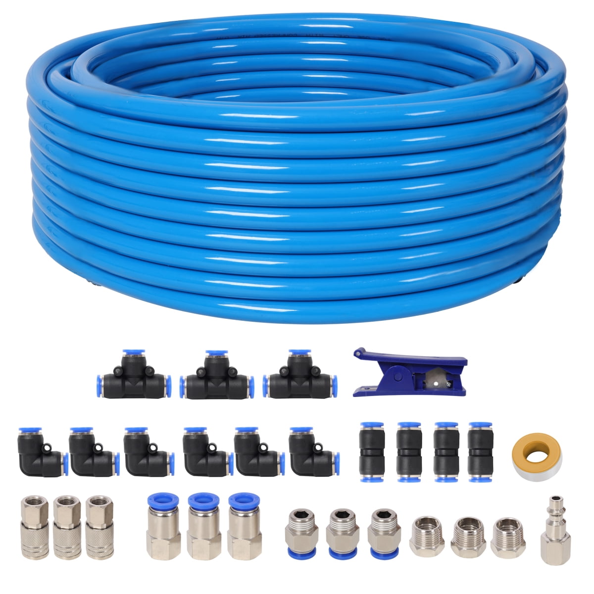 【LuckyNote】1/2 Inch OD×60 Feet PU Air Tube Kit,Garage Air Compressor ...