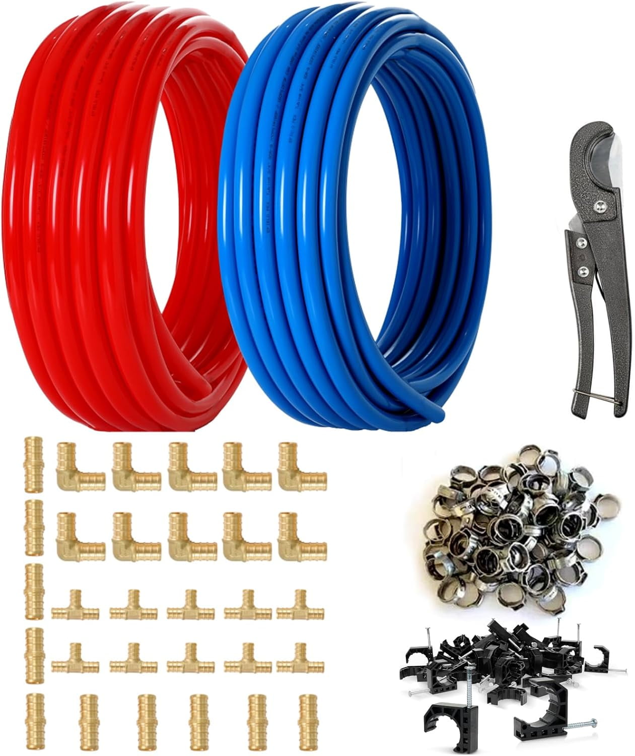 1/2 Inch Pex Tubing Plumbing Pipe,GUOFIS 200ft Pex Pipe(Blue & Red Each ...