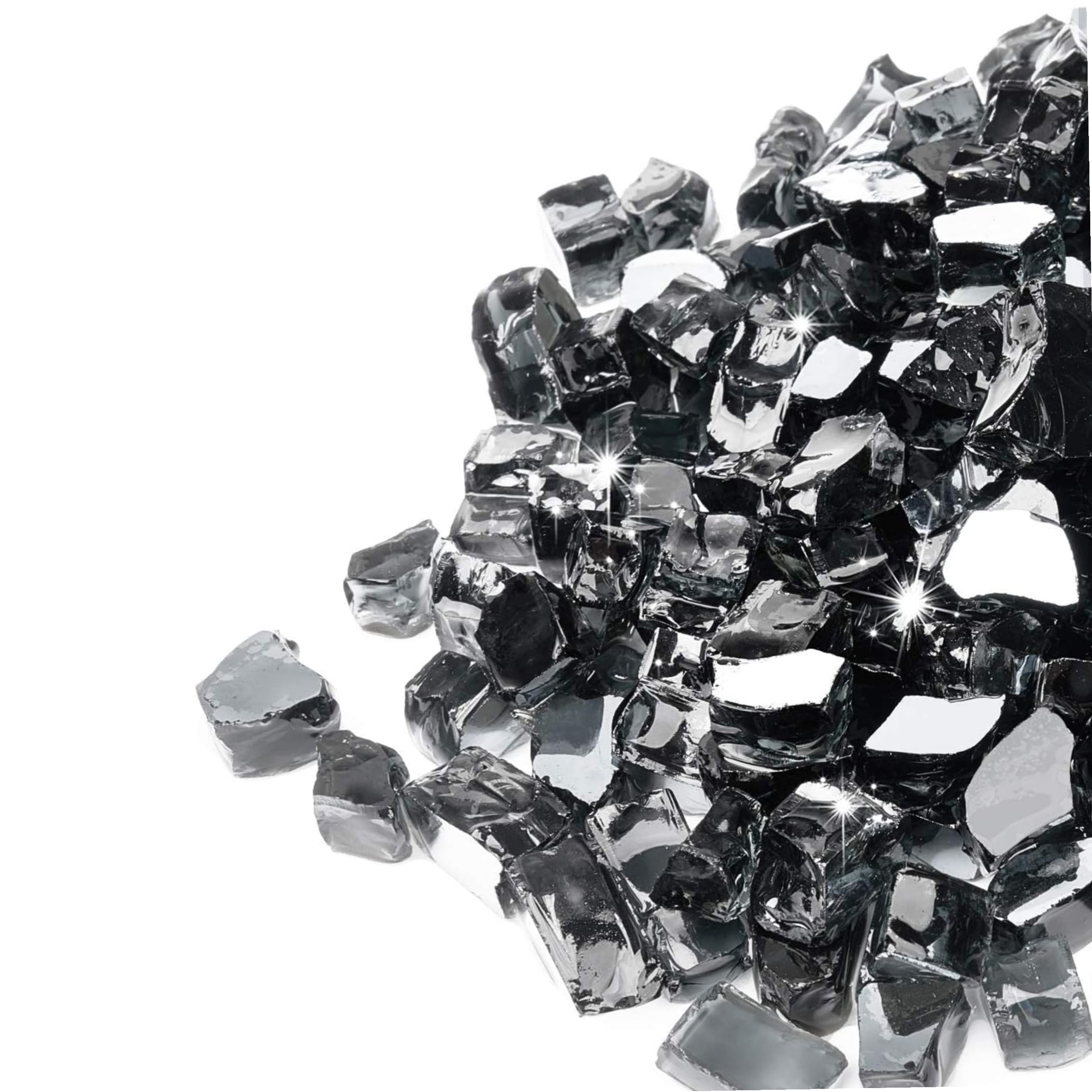 1/2-Inch Reflective Fireplace Glass Rocks for Propane Fire Pit, 20 lbs ...