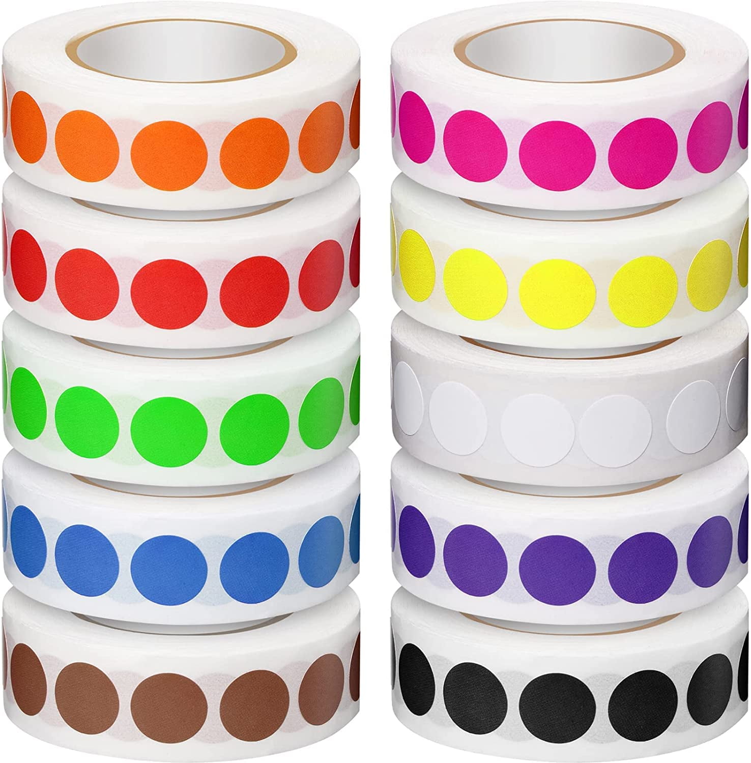 1/2 Inch Round Color Coding Labels Roll Assorted Colored Dot Stickers ...