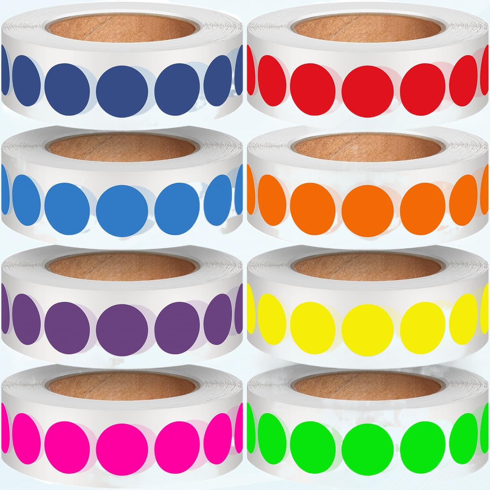 1/2 Inch Round Color Coding Labels Roll Dot Stickers Adhesive Solid ...