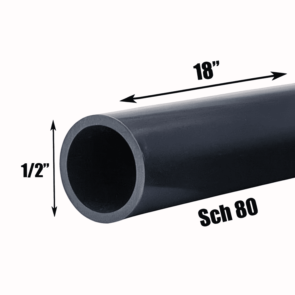 1/2 Inch Schedule 80 PVC Pipe - Cut to Custom Length (18") - Walmart.com