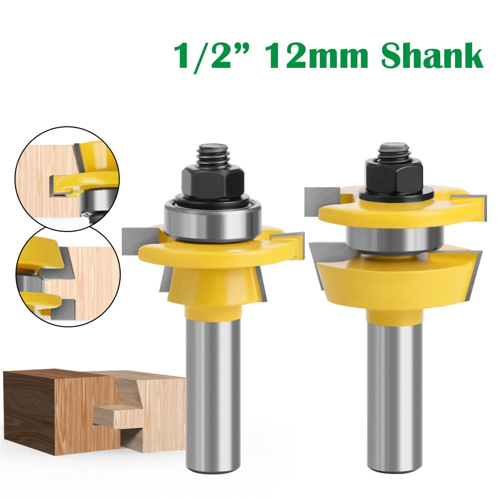 1/2-Inch Shank 2 Set Bevel Shaker Rail and Stile Router Bits, Rail and ...