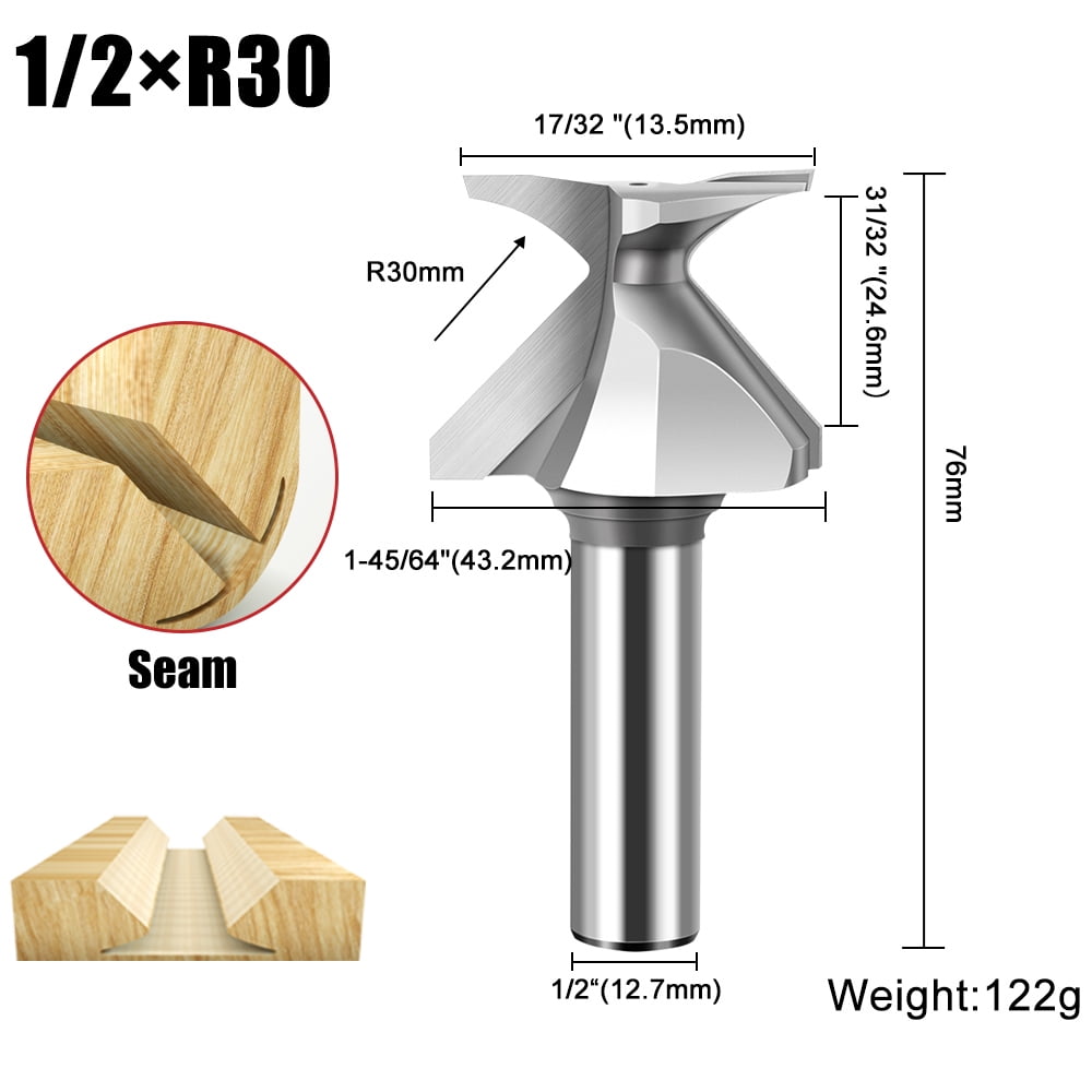 1/2 Inch Shank R30 Router Bit - Arc Bending Integrated Knife for Woodworking Milling,Wooden Door ...