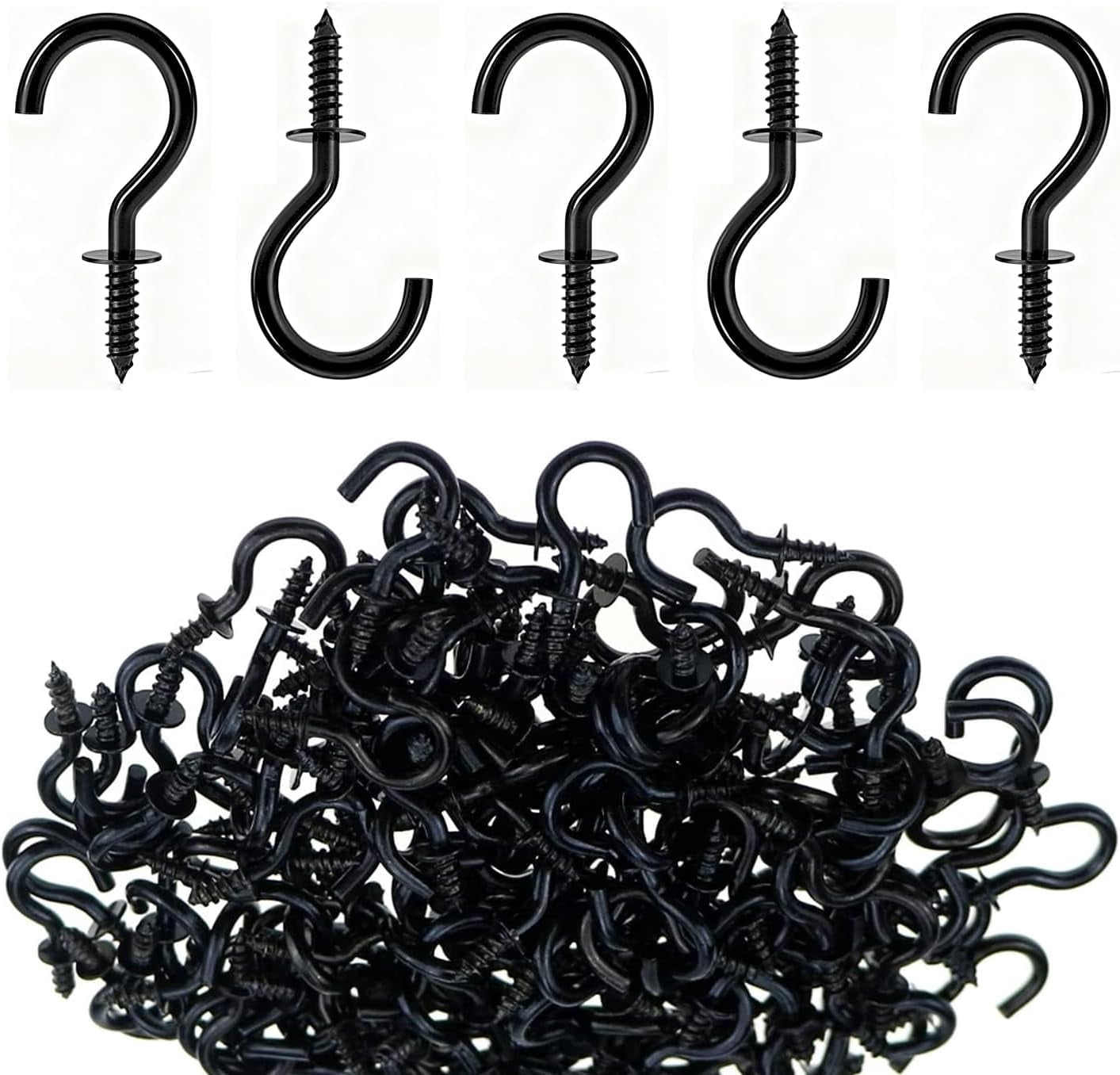 1/2 Inch Small Screw Hooks, 120 Pcs Rust-Resistant Coated Steel Mini ...