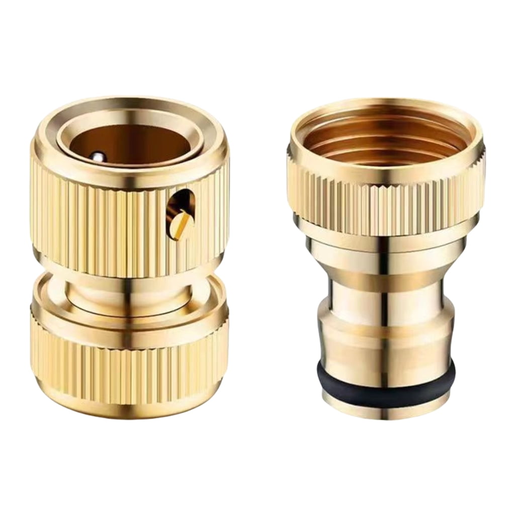1/2 Inch Thread Adapters 2PCS Brass Water Hose Coupler for Faucet Tap ...
