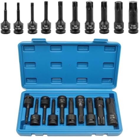 1/2 Inch Torx Socket Set 10pcs Drive Impact Torx Bits 3 Inch Extra Long ...