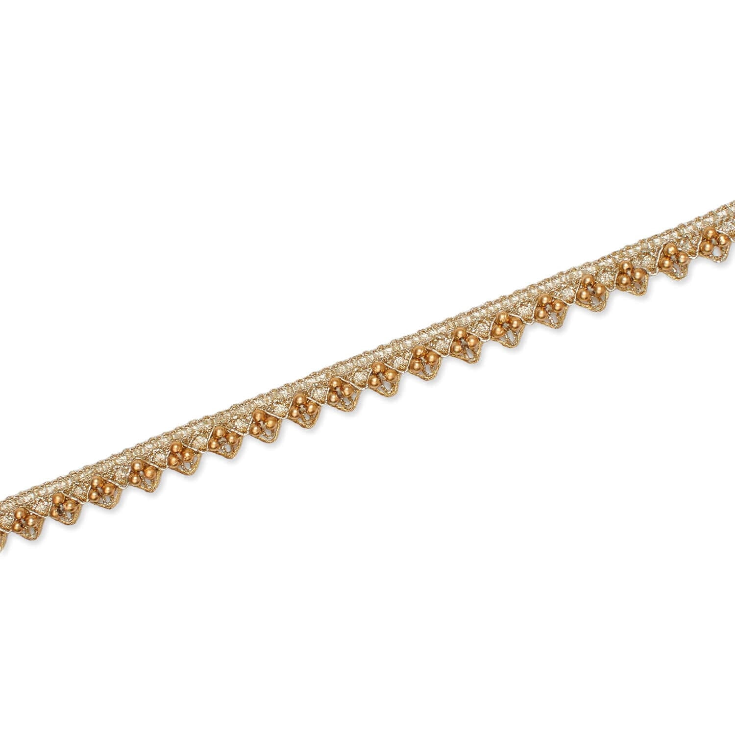 1/2 Inch Tri Bead Metallic Corded Pearl Polyester Trim By The Yard For ...