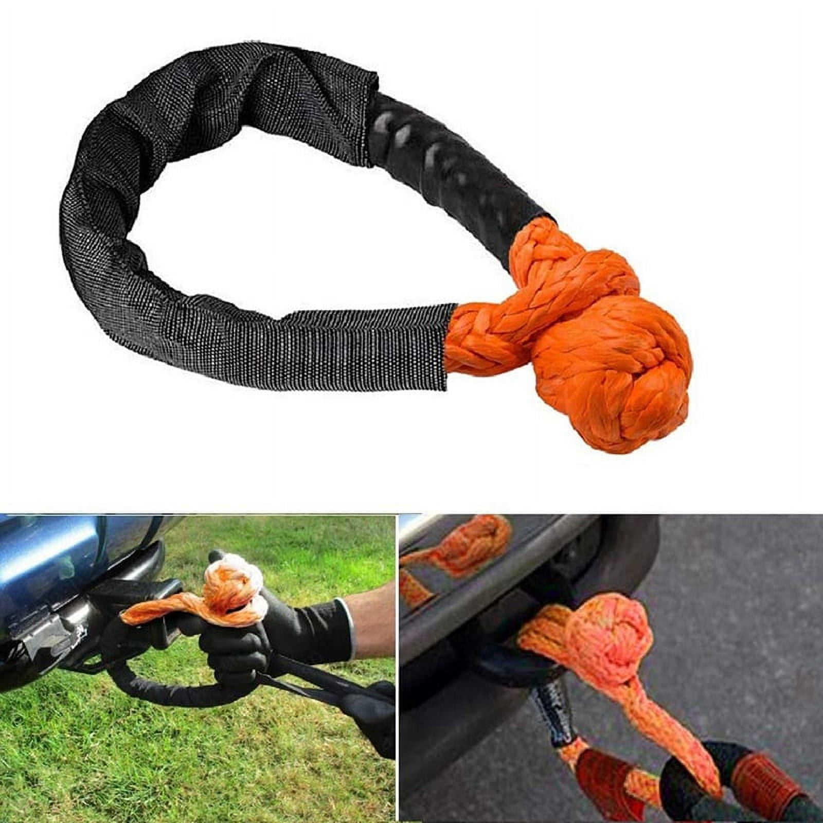 1/2 Inch X 22 Inch Car Soft Shackle Rope Tow Rope Road Winch Pulley ...