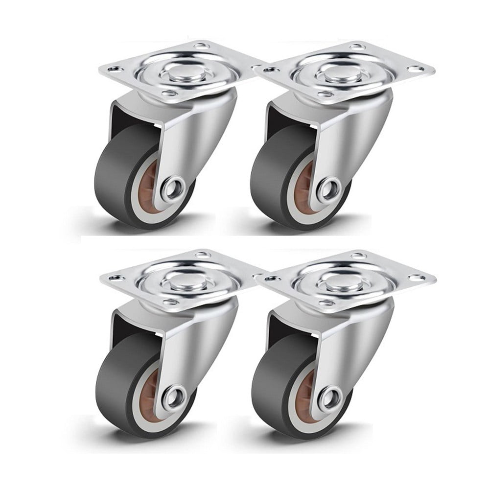 1-2 Inches L-Shaped Plate Swivel Caster with Brake Tpe Rubber Caster ...