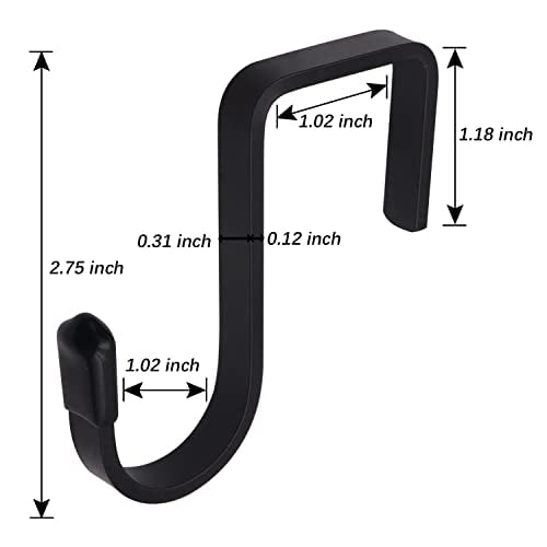 1.2 Inchs Diameter Square Tube Hook Balcony Guardrail Storage Hook ...