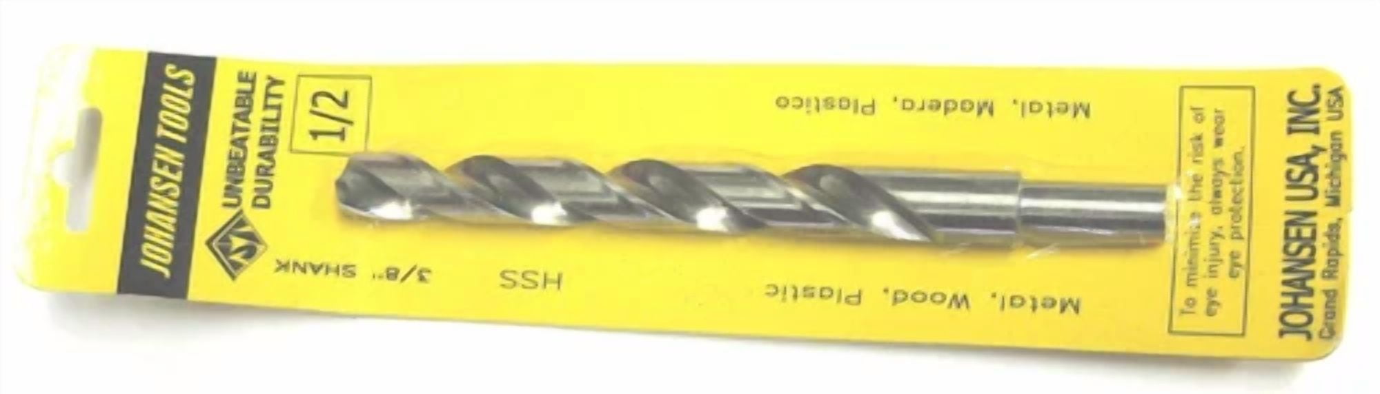 1/2" Jobbers Length Twist Drill Bit Hss Hs High Speed Steel 3/8 Reduced ...