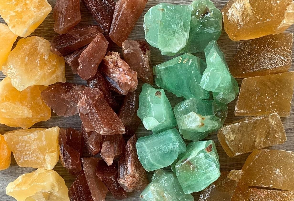 1/2 LB Assorted Calcite Rough Natural Stones, Raw Mixed Calcite ...