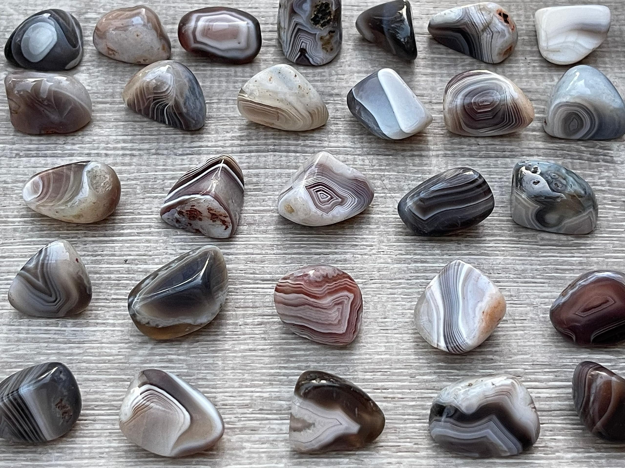 1/2 LB Botswana Agate Tumbled Stones, Polished Botswana Agate Gemstone ...