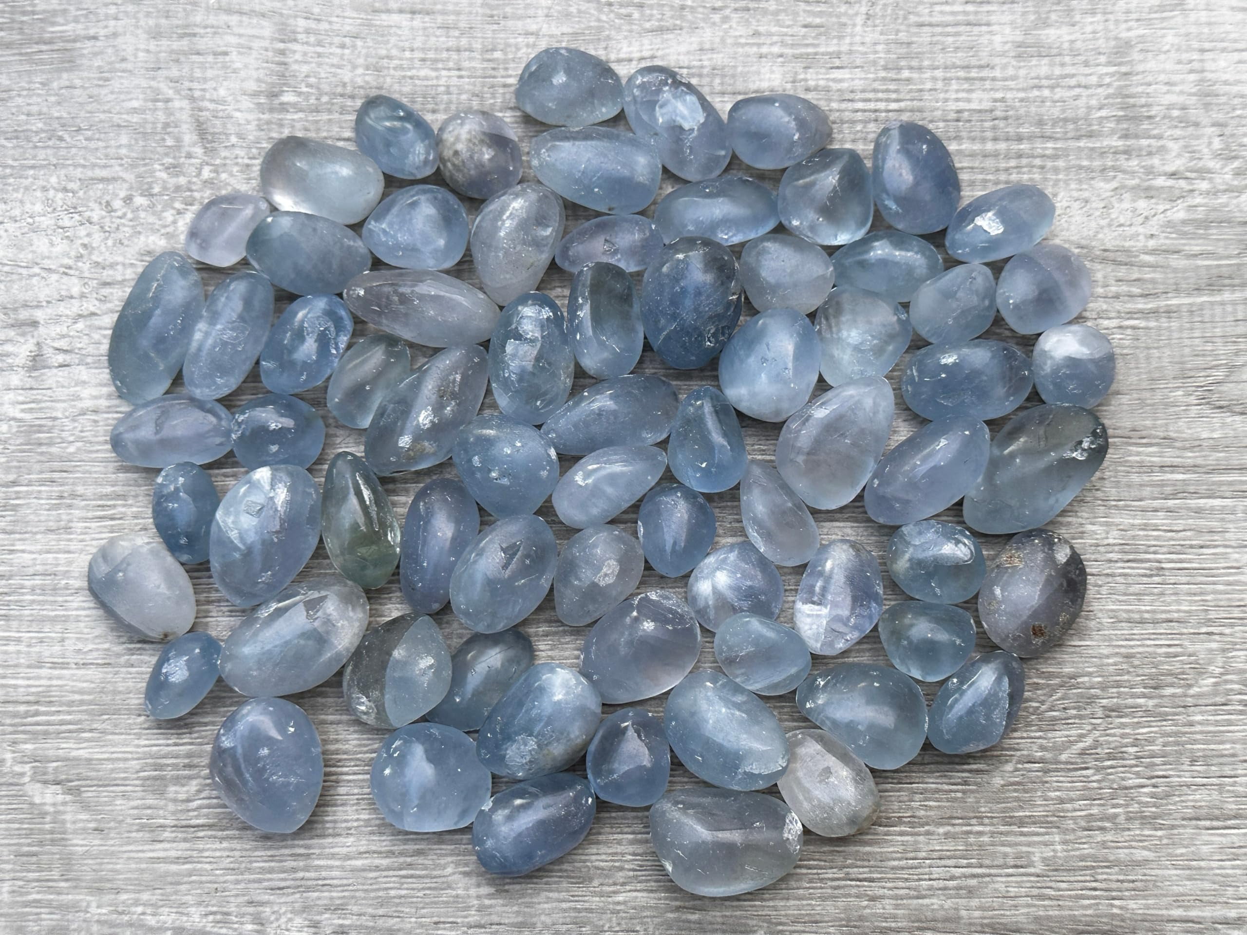 1/2 LB Celestite Tumbled Stones, Polished Natural Celestite Gemstone ...