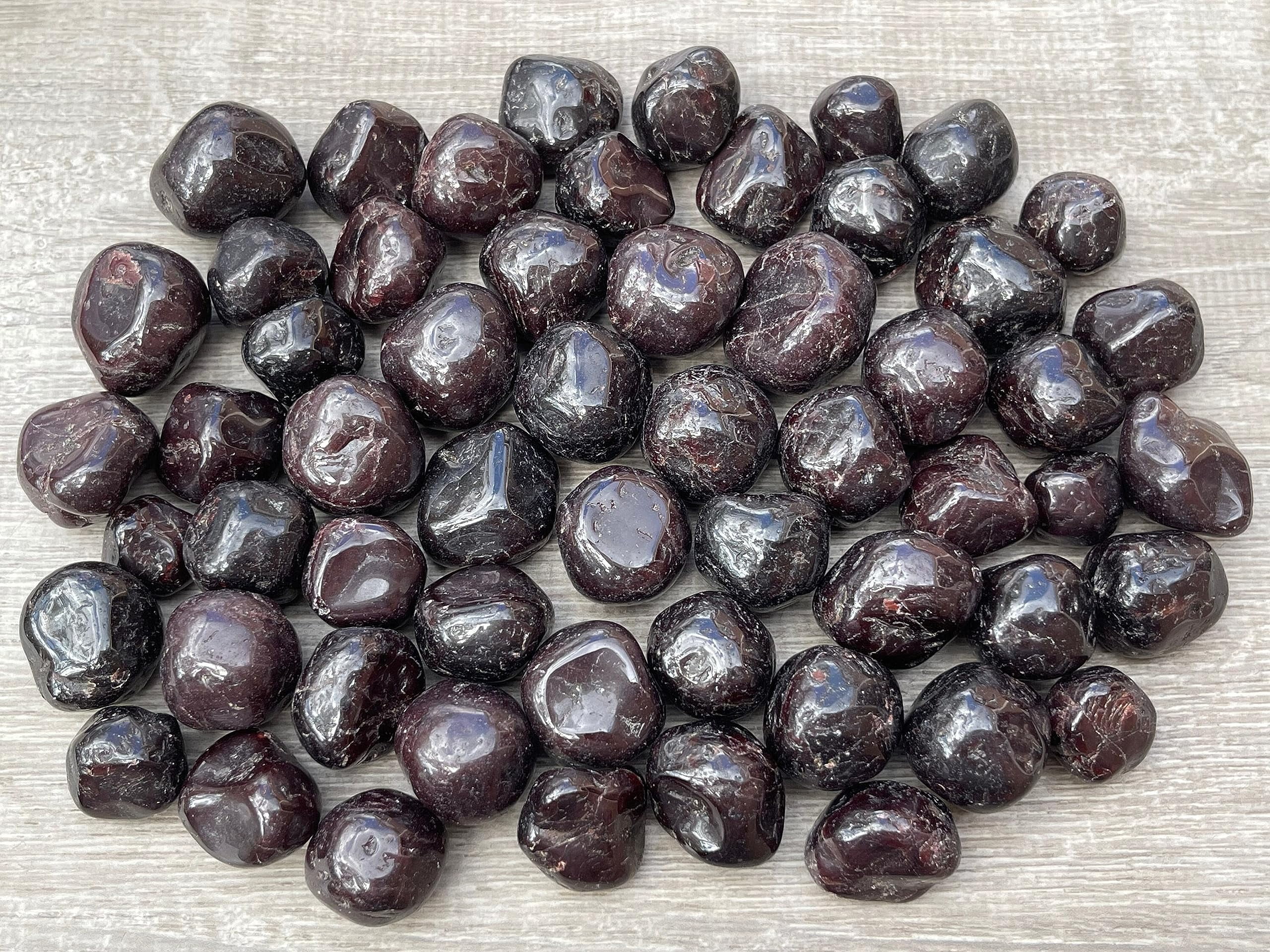 1/2 LB Garnet Tumbled Stones, Polished Garnet Gemstone, Garnet Healing ...