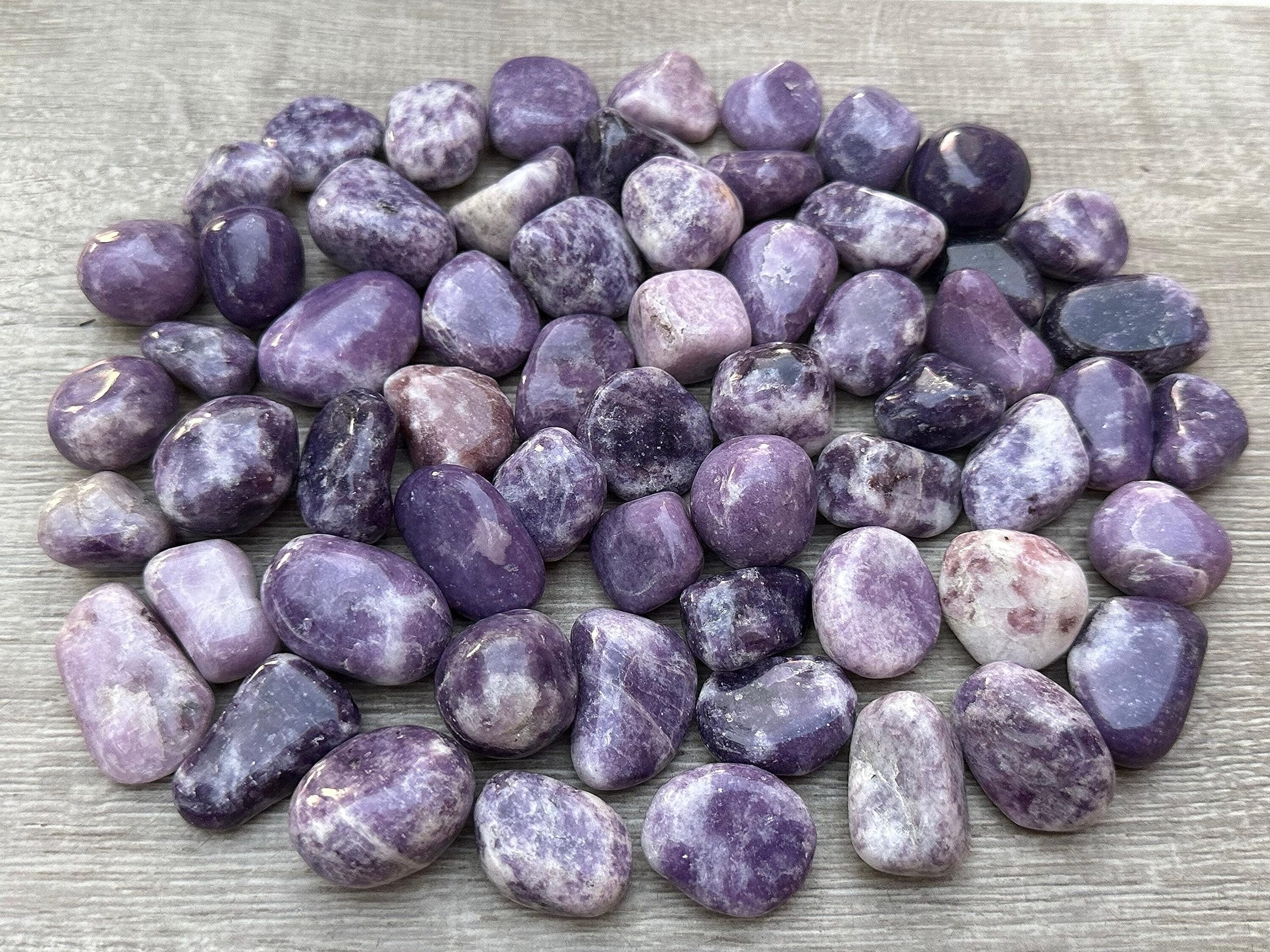 1/2 LB Lepidolite Tumbled Stones, Polished Lepidolite Gemstone ...
