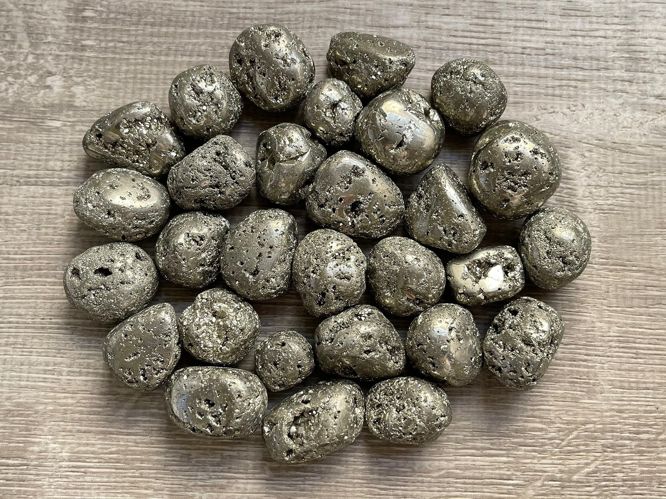 1/2 LB Pyrite Tumbled Stones, Polished Natural Pyrite Gemstone, Pyrite ...